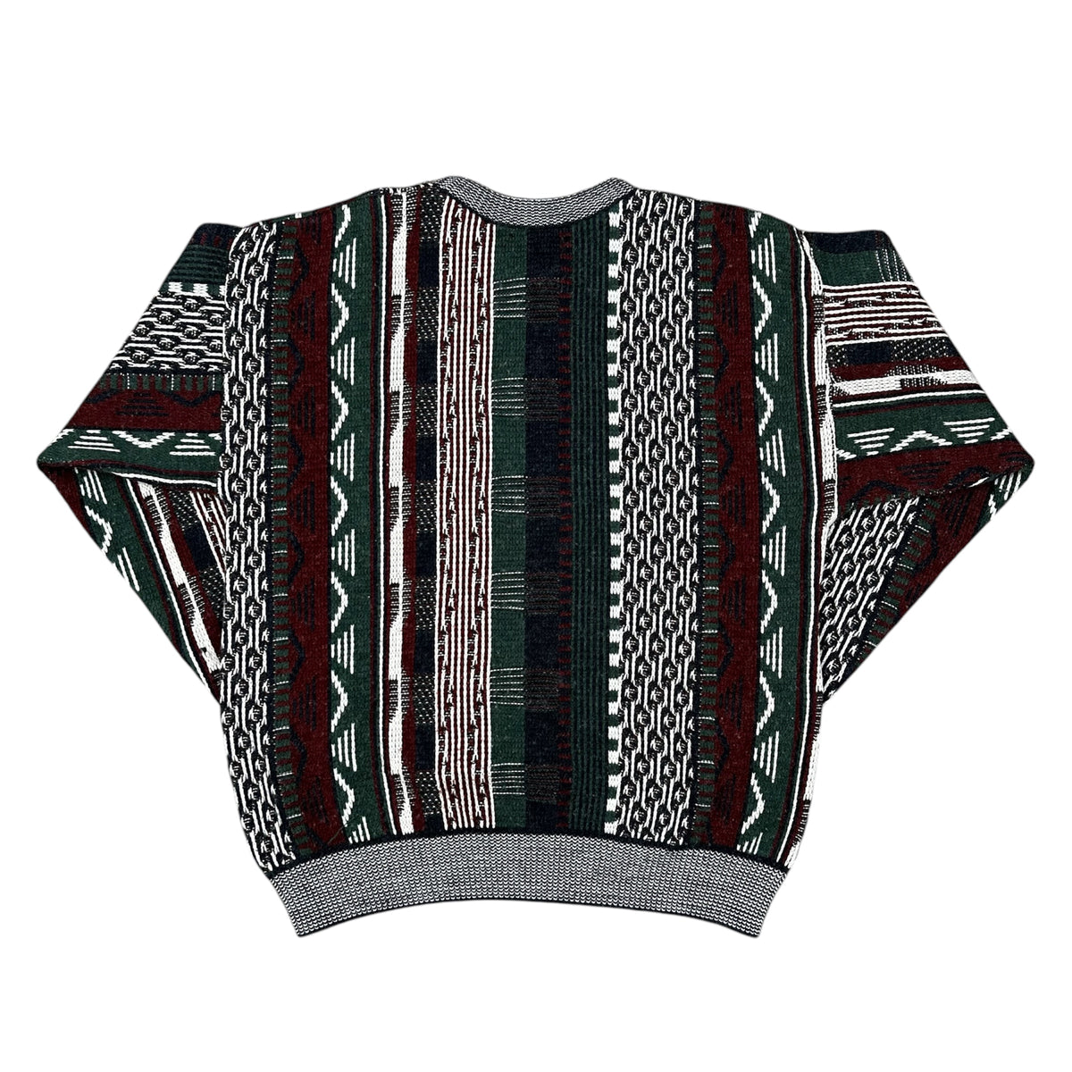 Vintage Blue/White Multi-Colored Coogi Inspired Knitted Sweater - L ...