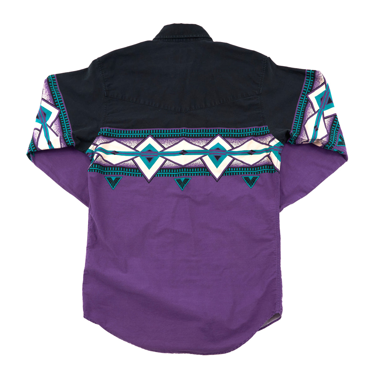 Vintage Cumberland Black and Purple Snap Button- Up - L – Vintage Packs